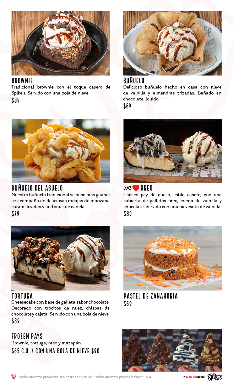 Menú – Spike's